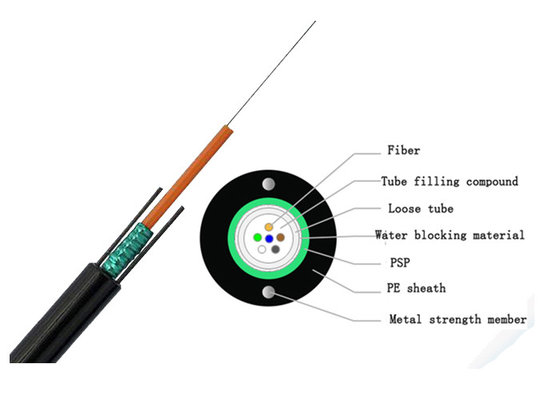 Pipeline 12 Core Fiber Cable， GYXTW Outdoor Single Mode Fiber Optic Cable