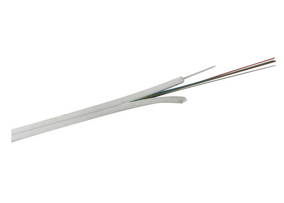 Indoor Flat Drop Cable LSZH / PVC Sheath FTTH Bow Type High Tensile Strength