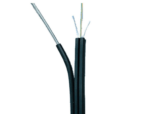 LSZH Jacket FTTH Fiber Optic Cable , Self Supporting Bow Type Fiber Drop Cable