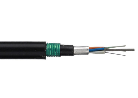 Stranded Direct Burial Fiber Optic Cable Metal Strength Member 14.0mm Dia