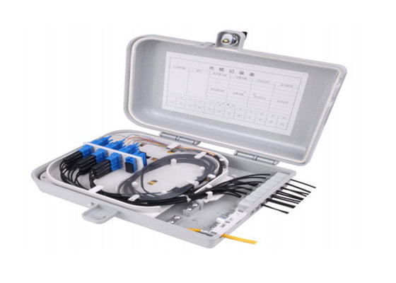 Wall Mount Outdoor Fiber Termination Box , 16 Fiber Optical Fiber Distribution Box