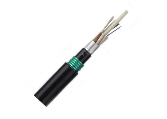 Non Metallic Strength Member 24 Core Fiber Optic Cable , GYFTA53 Armored Fiber Cable