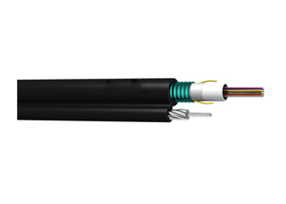 Network Single Mode Fiber Optic Cable , Steel Wire Supported Armored Fiber Cable