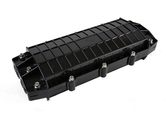 Black Plastic Waterproof Fiber Optic Accessories Joint Box For Aerial Using