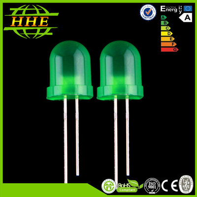 Green Color Dip Type LED Through Hole 8mm LED 520nm - 525nm 20mA Epistar chip