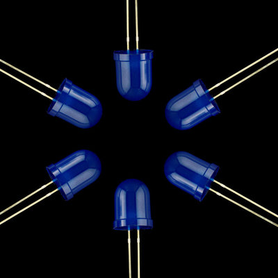 Long Pin 8mm LED emitting diode , Water Clear Lens Blue LED 465nm - 470nm