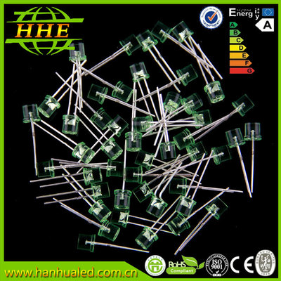 Flat top ultra bright GREEN emitting color LED Diode 5mm 520nm - 525nm