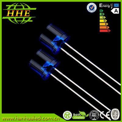 5mm Blue LED emitting diode , 5mm flat top LED super bright LEDs of water clear lens
