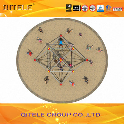 Playground Kids Climbing Net , Star Shape Ropes With Aluminium Alloy Clamps supplier