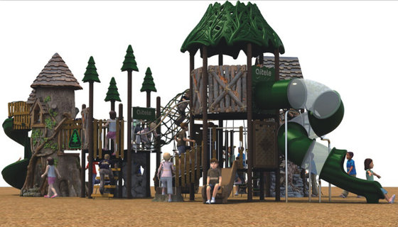 Natural Children Play Area Equipment , Resin Materail With Galvanized Steel Parts supplier