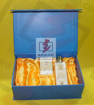 Blue Cardboard custom printed gift boxes Foil Lined Movable Cover