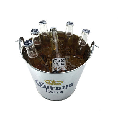 Wholesale Custom Stock Bar Promotional Galvanized Cooler Round Beer Metal Ice Bucket