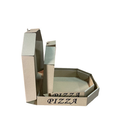 Goods in Stock Wholeasale Hexagonal Corrugated Kraft 8-12 Inch Pizza Box, MOQ 100PCS