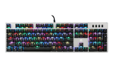 GK100S RGB Backlight Keys Wired Gaming Keyboard Aluminum Bezel Anti Scratch