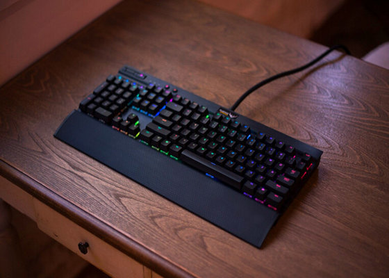 Rainbow Backlit Ergonomic Illuminated Wired Gaming Keyboard 485 x 155 x 50mm