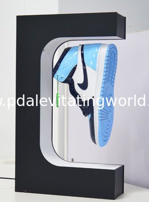 LED light 360 spining magnetic levitating floating pop shoes display stands