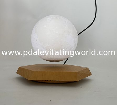 hexagon magnetic levitation wooden base floating moon light night light lamp bulb