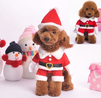 Red Christmas dog clothes , large dog christmas costumes XS S M