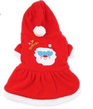 Shih Tzu velvet winter warm chirstmas pet Custom Dog Hoodies clothes red