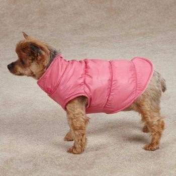 Zack & Zoey Snow Lodge Dog Vest Pink / Custom Dog Hoodies for winter apparel