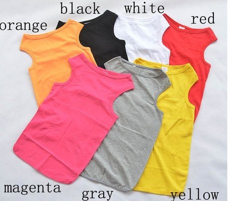 100% Cotton Summer medium Dog's vest clothes yellow color for collie