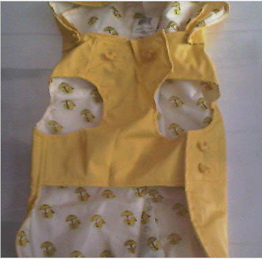 Waterproof PVC Pet Yellow Raincoat hooded cat rainwears printing for Shiba , Beagle