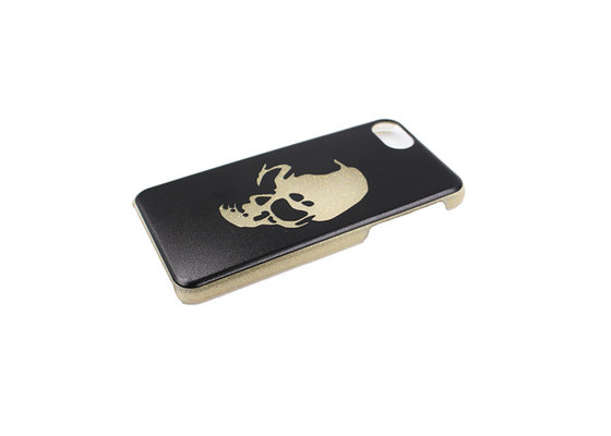 Bling Black Iphone 8 Pc Phone Case Back Cover With UV Printing Skull