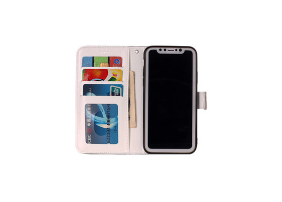 IPhone X Pink Practical Iphone Cases With Card Slot Tpu Glossy Surface