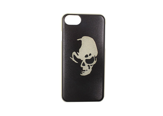 Bling Black Iphone 8 Pc Phone Case Back Cover With UV Printing Skull