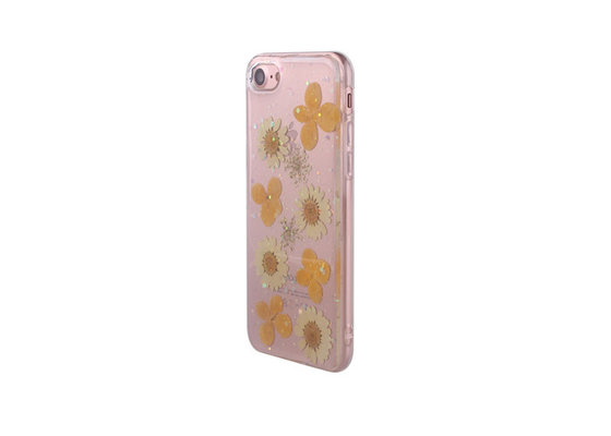 Simple Classical Cell Phone Wallet Case Transparent With Yellow Plastic Flowers