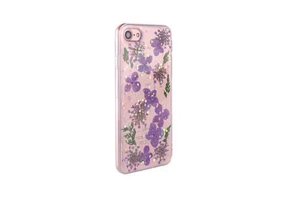 Purple Lavender IPhone Cell Phone Wallet Case Tpu Material For Men / Women