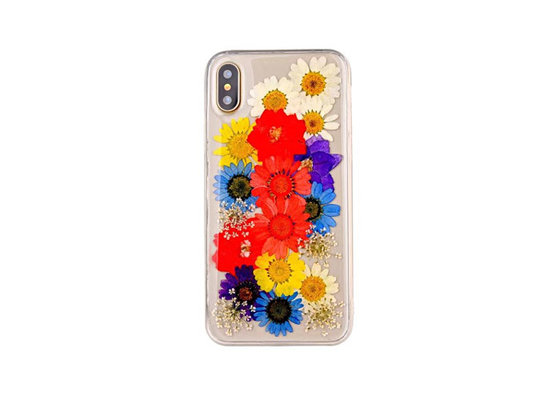 Colorful Dust Proof Phone Case , IPhone X Soft Phone Cases Flowers Printing