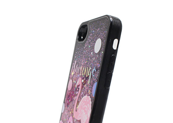 Custom Cell Protective Phone Cases Romantic Couple Birds With Shimmering Powder