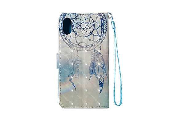 Cards Pocket IPhone X Phone Case Blue Color Full Cover Protection SGS