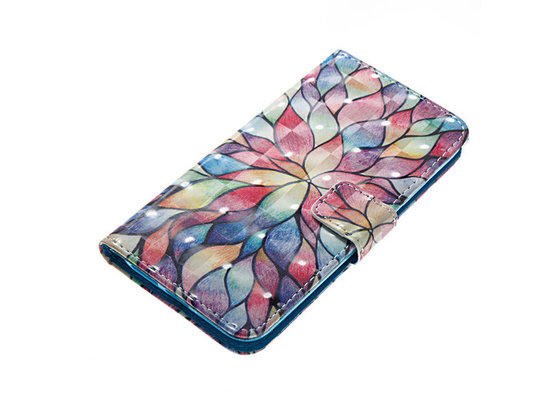 Colorful Church Glass Pu Leather Flip Phone Case For IPhone X Shockproof