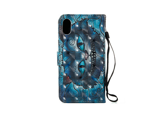 Redit Card IPhone X Phone Case Mixed Color With Three Gloomy Blue Cat