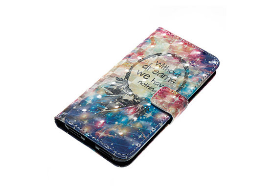 Rainbow Colors Pu Leather Phone Case Various Type With Inside Card Bags