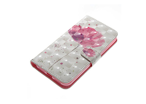 Pink Lass Flip Pu Leather Case For IPhone X , Waterproof Iphone Magnetic Case