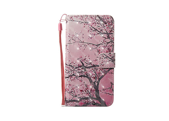Cherry Blossoms Card Pocket Phone Case , Pink Phone Cases For Iphone X