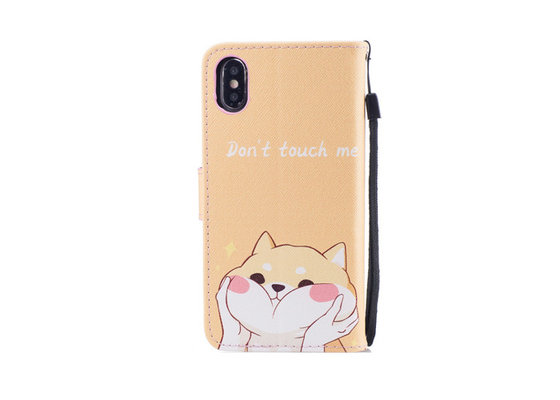 Customized Flip Phone Iphone Case , IPhone X Credit Card Phone Case Yellow Color