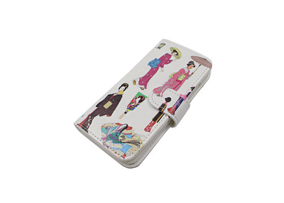 Traditional Wallet Style Phone Case Waterproof Japanese Ladies Pattern