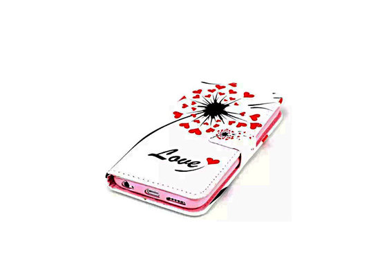 Pink Hearts Dandelion Phone Case , Iphone 6s Waterproof Cell Phone Case