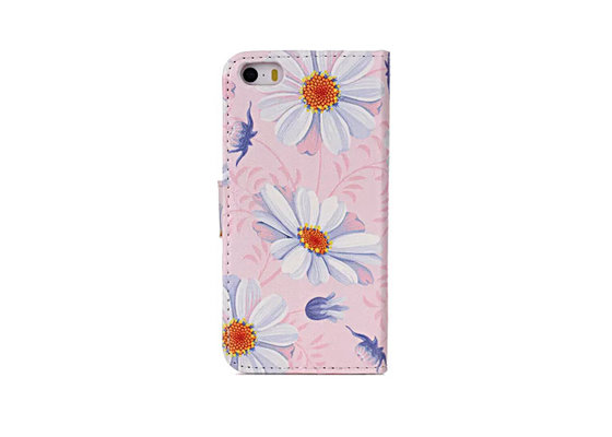 Pink Floral Apple Cell Phone Cases For IPhone 7 Pu Material Custom Made