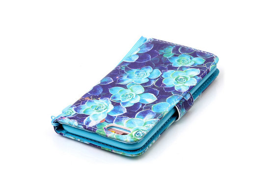 Multifunctional Dust Proof Phone Case , Blue Flowers Scratch Proof Iphone 6 Case