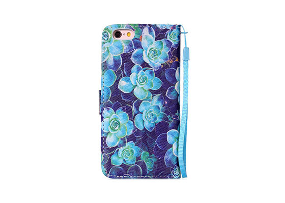 Multifunctional Dust Proof Phone Case , Blue Flowers Scratch Proof Iphone 6 Case