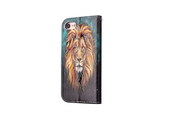 Lion Head Scratch Resistant Phone Case Pu Material Custom Pattern Design