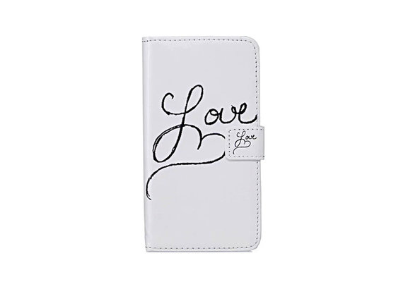 White Pu Leather Waterproof Smartphone Case For Iphone Multi Functions