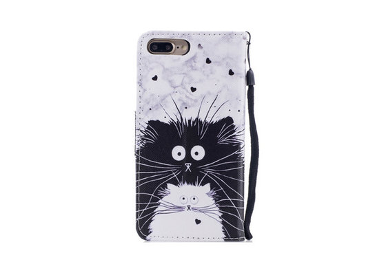 Card Pocket IPhone 8 Plus Phone Case Flip Open Chinchilla Lanigera Molina Pattern