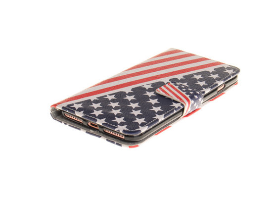 Wallet American Flag Iphone 8 Plus Case , Mixed Color Dust Proof Iphone 8 Plus Case