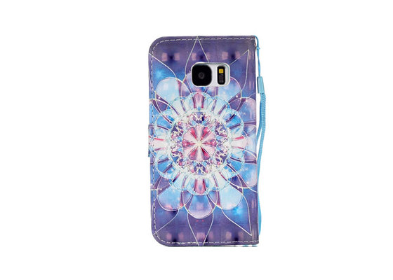 Crystal Blue Floral Samsung Galaxy Phone Cases Tpu Material Shatter Resisting